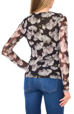 Ted Baker London Floral Mesh Top