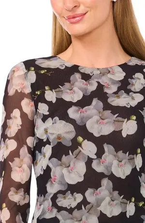 Ted Baker London Floral Mesh Top