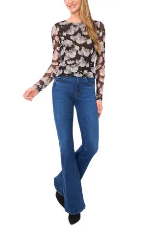 Ted Baker London Floral Mesh Top