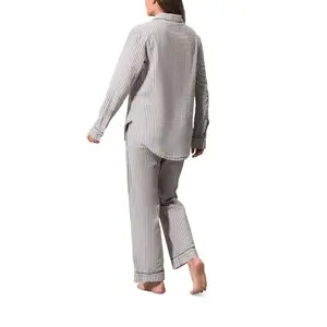 MATOUK Matteo Striped Seersucker Pajama Set - Bark