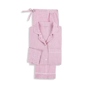 MATOUK Matteo Striped Seersucker Pajama Set - Peony
