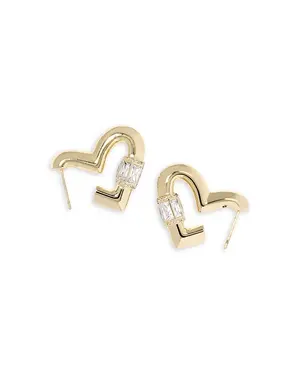 Kendra Scott Emery Crystal Heart Hoop Earrings - Gold