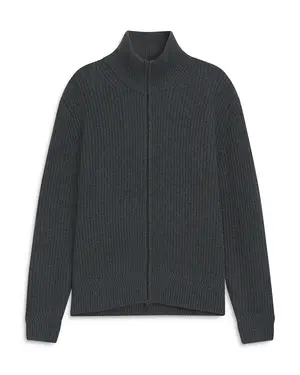 BOSS X Beckham Hilustre Ribbed Zip Front Sweater