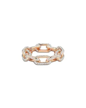 Walters Faith 18k Saxon Diamond Chain Link Ring - Rose Gold