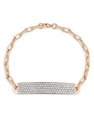 Walters Faith 18k Diamond Pave Id Bracelet - Rose Gold