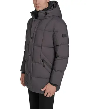 Andrew Marc Millstream Tech Down Parka Jacket - Charcoal
