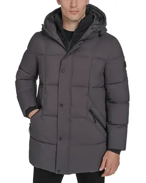 Andrew Marc Millstream Tech Down Parka Jacket - Charcoal