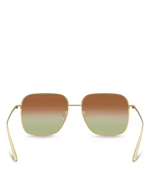 Prada Square Sunglasses, 57mm - Gold