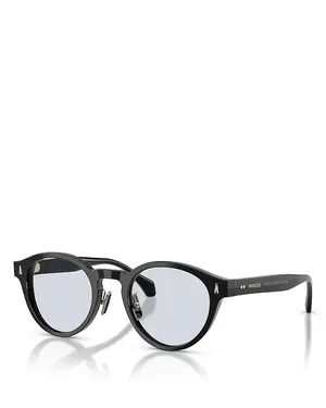 Moncler Ember Round Frame Sunglasses - Shiny Black