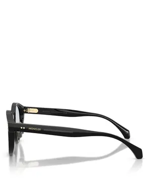 Moncler Ember Round Frame Sunglasses - Shiny Black