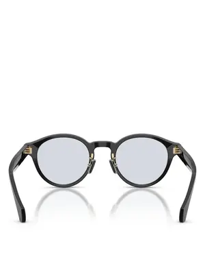 Moncler Ember Round Frame Sunglasses - Shiny Black