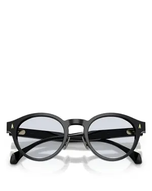 Moncler Ember Round Frame Sunglasses - Shiny Black