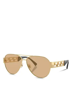 Versace 61mm Aviator Sunglasses - Gold