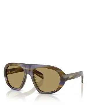 Prada 56mm Round Frame Sunglasses - Green