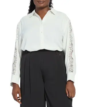 Lyssé Natasha Lace Trim Shirt