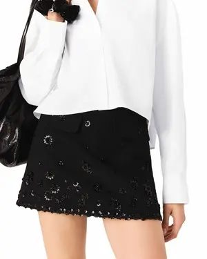 Maje Ipenoir Embroidered Skort