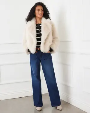 Karen Kane Cropped Faux Fur Jacket