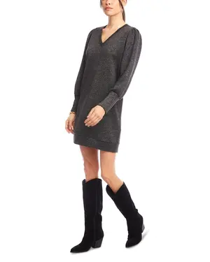 Karen Kane Puffed Sleeve V-neck Dress