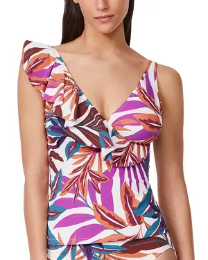 GOTTEX Ruffle V-neck Tankini Top - Multi