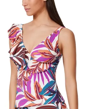 GOTTEX Ruffle V-neck Tankini Top - Multi
