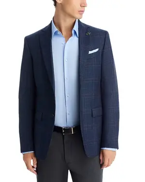 John Varvatos Plaid Sport Coat - Navy