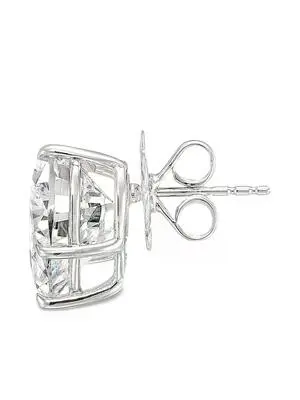 ANABELA CHAN 14k White Gold Vermeil Heart Diamond Stud Earrings