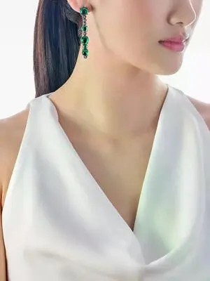 ANABELA CHAN 14k White Gold, Rhodium Vermeil, Emerald, And Diamond Earrings