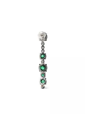 ANABELA CHAN 14k White Gold, Rhodium Vermeil, Emerald, And Diamond Earrings