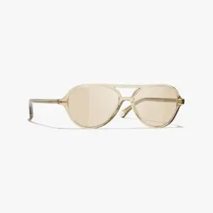 Chanel Pilot Sunglasses - Pale Yellow