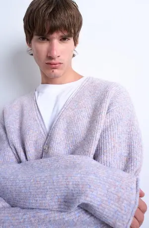 Topman Twist Yarn V-neck Cardigan
