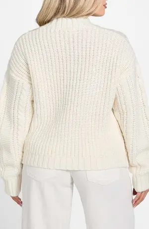 Guess Nathalie Cable Mock Neck Sweater - Ivory