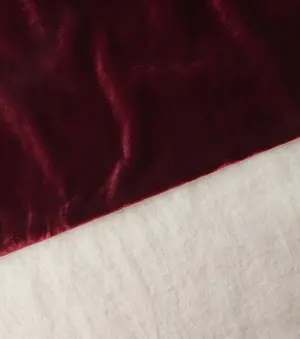 ONCE MILANO Velvet-trimmed Linen Tablecloth