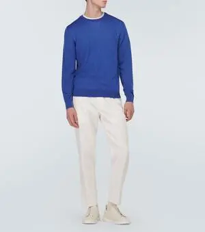 Zegna Ribbed Wool Sweater - Blue