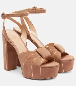 GIANVITO ROSSI GIANVITO ROSSI Suede Platform Sandals Beige