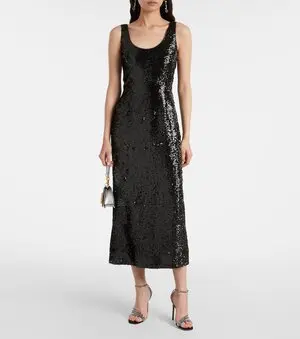 EMILIA WICKSTEAD Sequined Midi Dress