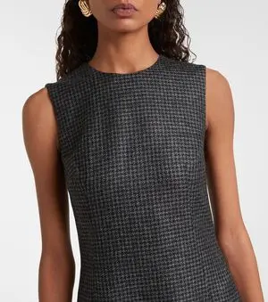 EMILIA WICKSTEAD Hartley Houndstooth Wool-blend Midi Dress