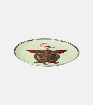 La DoubleJ Turtlair Porcelain Decorative Plate - Multicoloured