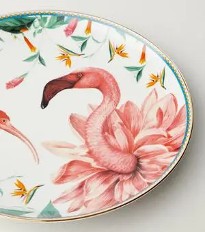 La DoubleJ Birdbloom Porcelain Decorative Plate - Multicoloured