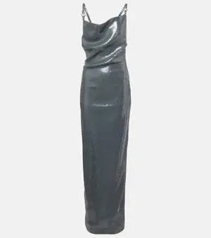 Coperni Sequined Draped Gown - Metallic