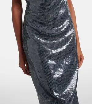 Coperni Sequined Draped Gown - Metallic