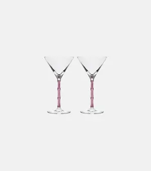 La DoubleJ Bamboo Set Of 2 Martini Glasses - Transparent