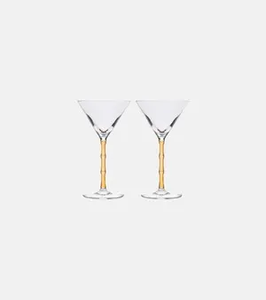 La DoubleJ Bamboo Set Of 2 Martini Glasses - Transparent