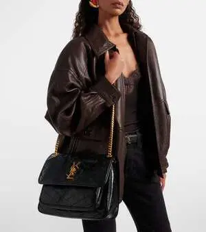Saint Laurent Niki Medium Leather Shoulder Bag