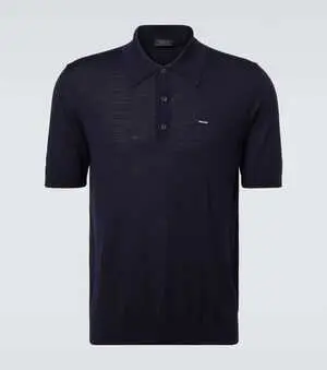 Prada Logo Virgin Wool Polo Shirt