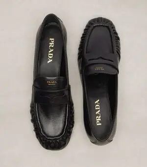 Prada Leather Penny Loafers - Black