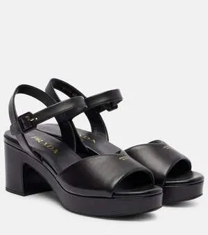 Prada Leather Platform Sandals
