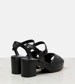 Prada Leather Platform Sandals
