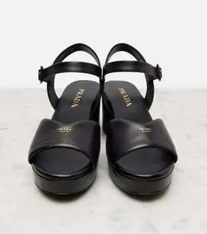 Prada Leather Platform Sandals