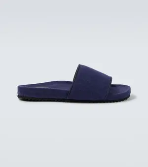 Frescobol Carioca Renato Canvas Slides - Blue