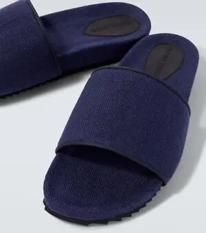 Frescobol Carioca Renato Canvas Slides - Blue